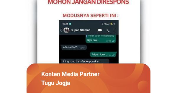 Nomor WhatsApp Bupati Sleman Diretas, Pelaku Pakai Modus Minta Uang | kumparan.com